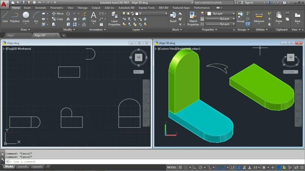 دستور ALIGN در اتوکد – آموزش تصویری و کامل الاین + مثال – فرادرس - مجله‌